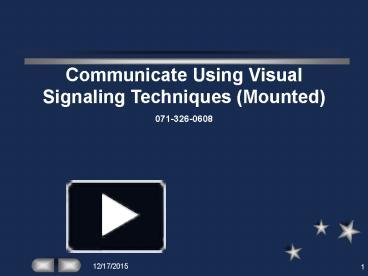 Communicate Using Visual Signaling Techniques (Mounted) presentation ...
