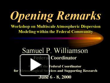 PPT – Opening Remarks PowerPoint presentation | free to view - id ...