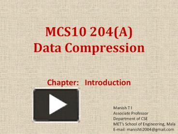 Introduction to Data Compression presentation | free to download