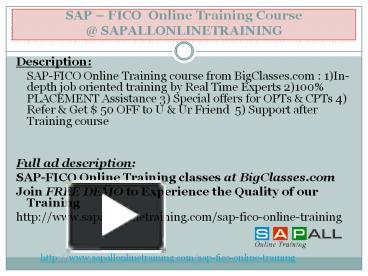 SAP FICO Online Training Guide presentation | free to download