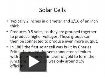 Solar Cells presentation | free to download