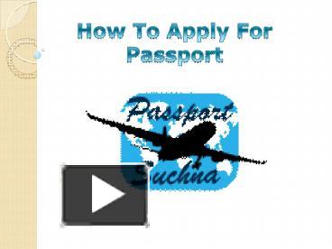 How to apply for Passport presentation | free to download