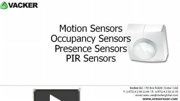 PPT – Motion Sensor supplier Dubai, Abudhabi, Sharjah, Alain, Ajman|UAE ...