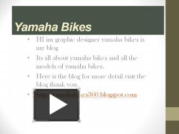 Yamaha Bikes presentation | free to download