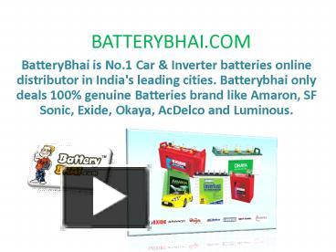 PPT – Automotive Batteries Online Store PowerPoint presentation | free ...