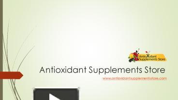 Antioxidants presentation | free to download