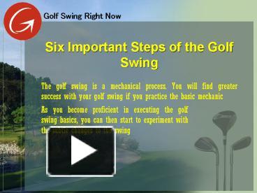 Six Important Steps of the Golf Swing presentation | free to download
