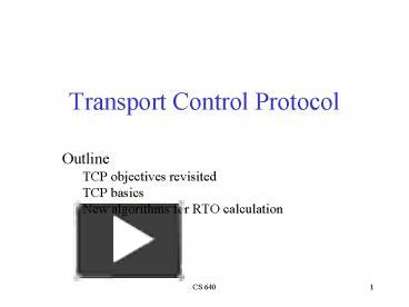 PPT – Transport Control Protocol PowerPoint presentation | free to ...