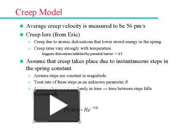 Creep Model presentation | free to view