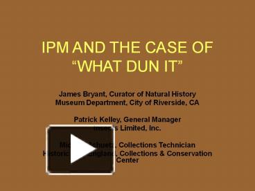 PPT – IPM AND THE CASE OF PowerPoint presentation | free to download ...