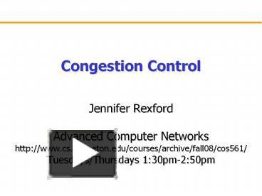 Congestion Control presentation | free to download