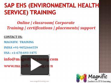 PPT – sap ehs online training in channai PowerPoint presentation | free ...