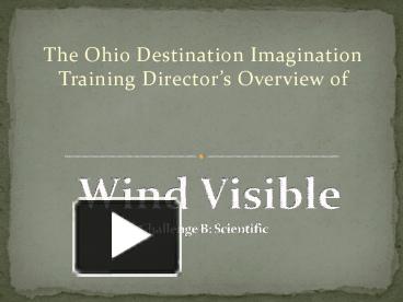 The Ohio Destination Imagination Training Director presentation | free ...