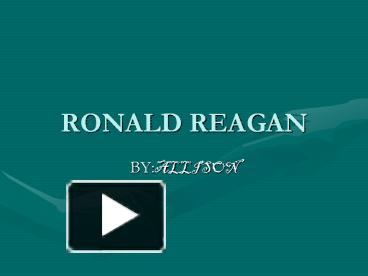 RONALD REAGAN presentation | free to download