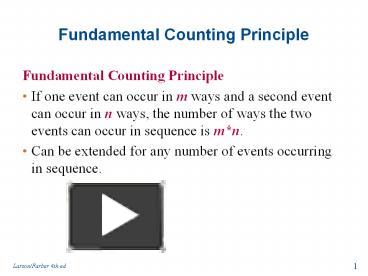 PPT – Fundamental Counting Principle PowerPoint presentation | free to ...