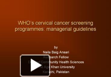 PPT – WHO PowerPoint presentation | free to download - id: 723b7f-MjA1Z