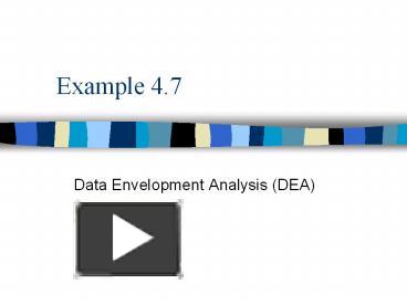 Data Envelopment Analysis (DEA) presentation | free to download