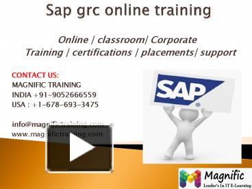 sap grc online training in southafrica presentation | free to download
