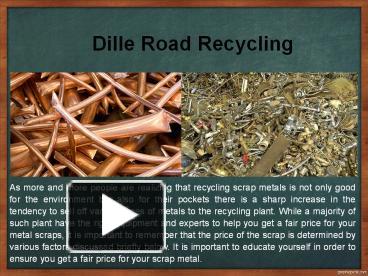 Scrap Metal Recycling Mentor presentation | free to download