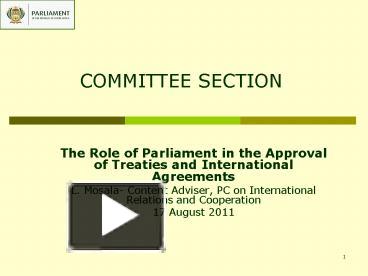 PPT – COMMITTEE SECTION PowerPoint presentation | free to download - id ...