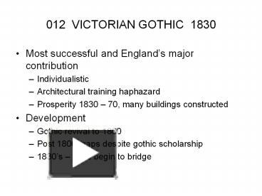 PPT – 012 VICTORIAN GOTHIC 1830 PowerPoint presentation | free to view ...