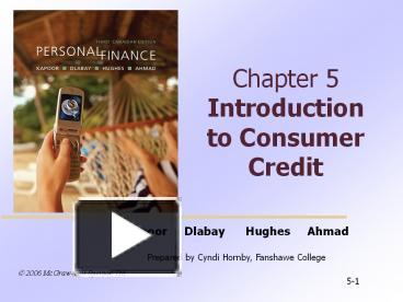 PPT – Chapter 5 Introduction to Consumer Credit PowerPoint presentation ...