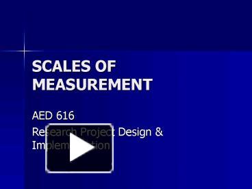 PPT – SCALES OF MEASUREMENT PowerPoint presentation | free to view - id ...