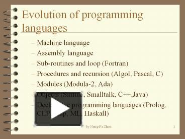 Evolution of programming languages presentation | free to download