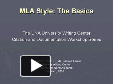 PPT – MLA Style: The Basics PowerPoint presentation | free to view - id ...