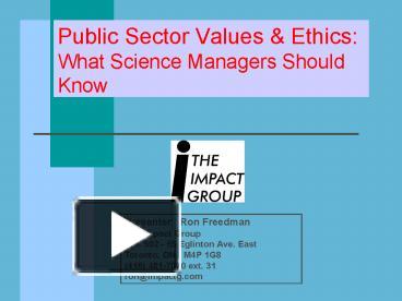 Public Sector Values presentation | free to view