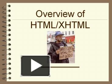 Overview of HTML/XHTML presentation | free to view