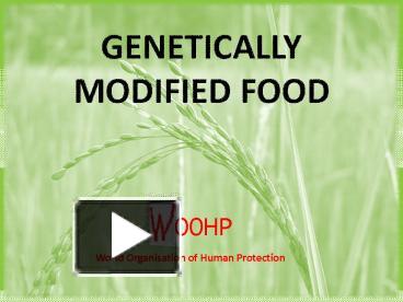 GENETICALLY MODIFIED FOOD presentation | free to view