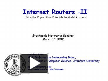 PPT – Internet Routers II PowerPoint presentation | free to download ...