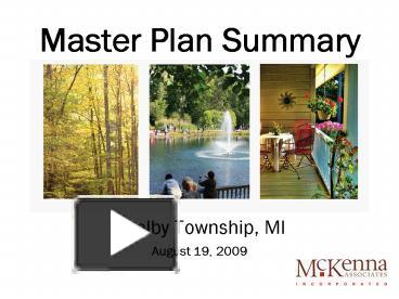 Master Plan Summary presentation | free to view