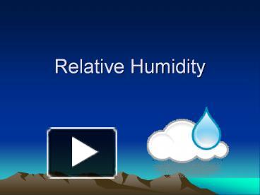 Relative Humidity presentation | free to download