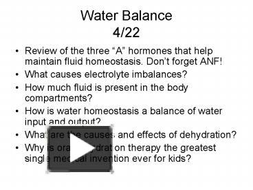 PPT – Water Balance 422 PowerPoint presentation | free to view - id ...