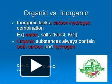 Organic vs. Inorganic presentation | free to download