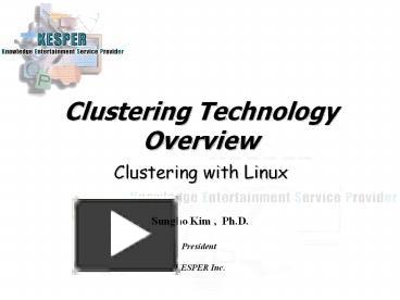 PPT – Clustering Technology Overview PowerPoint presentation | free to ...