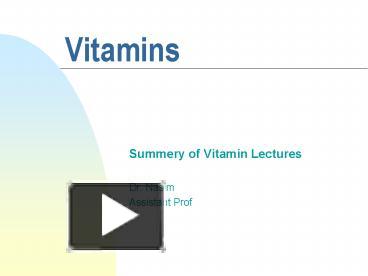 PPT – Vitamins PowerPoint presentation | free to download - id: 72b2b5 ...
