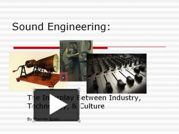 Sound Engineering: presentation | free to download