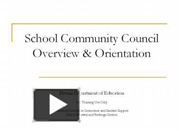 School Community Council Overview presentation | free to download
