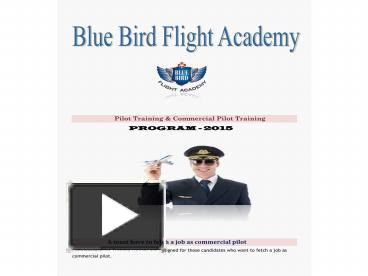 PPT – Pilot Training,Commercial Pilot Training & Commercial Pilot ...