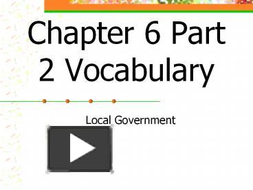 PPT – Chapter 6 Part 2 Vocabulary PowerPoint presentation | free to ...
