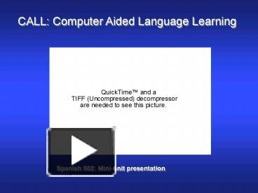PPT – CALL: Computer Aided Language Learning PowerPoint presentation ...