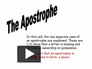 The Apostrophe presentation | free to view