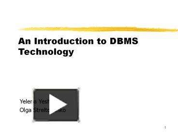 An Introduction to DBMS Technology presentation | free to download
