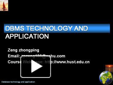 PPT – DBMS TECHNOLOGY AND APPLICATION PowerPoint presentation | free to ...