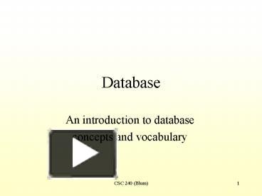 PPT – Database PowerPoint presentation | free to view - id: 72f271-NTBhY