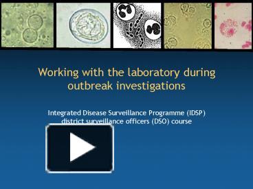 Working with the laboratory during outbreak investigations presentation ...