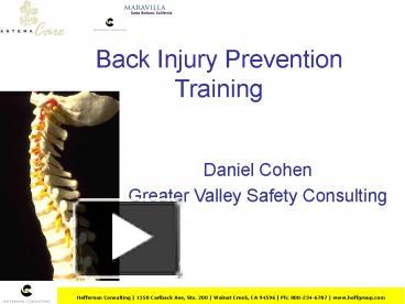 Back Injury Prevention Training presentation | free to download